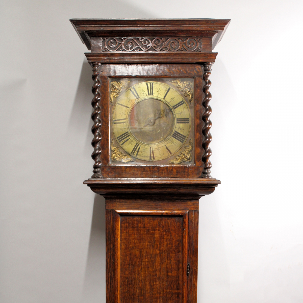 17th century, small oak, 30 hour longcase clock with 9 inch dial by ...